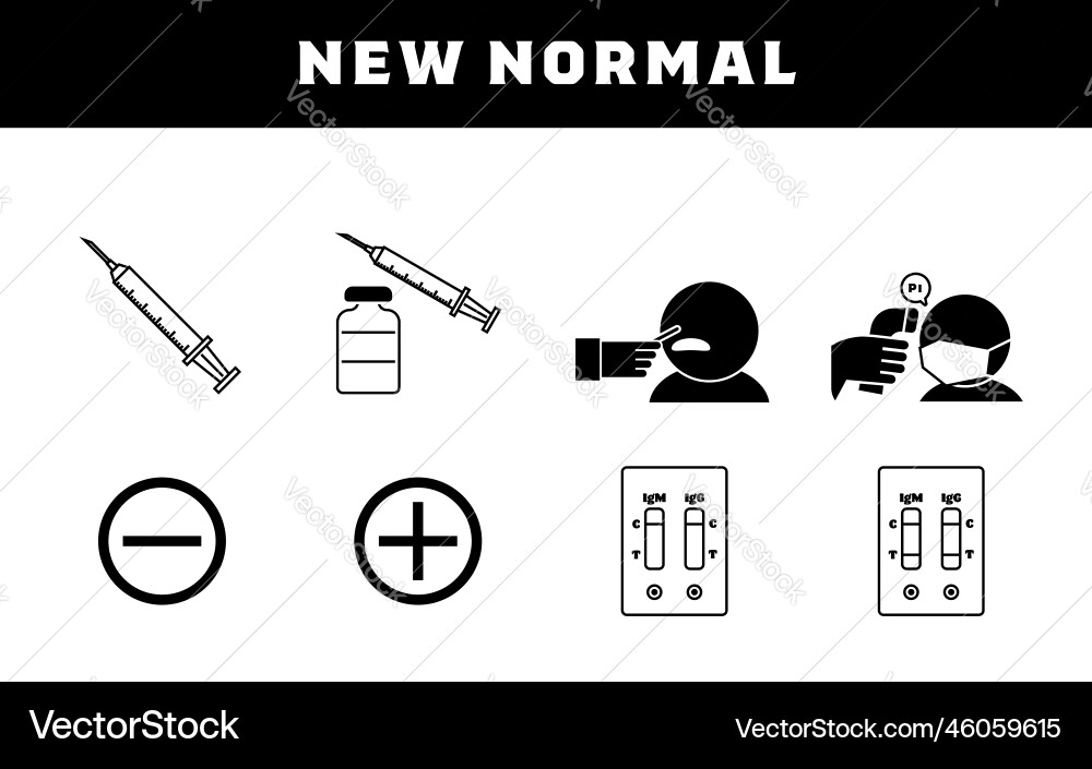 Set for vaccination pcr test antibody test etc Vector Image