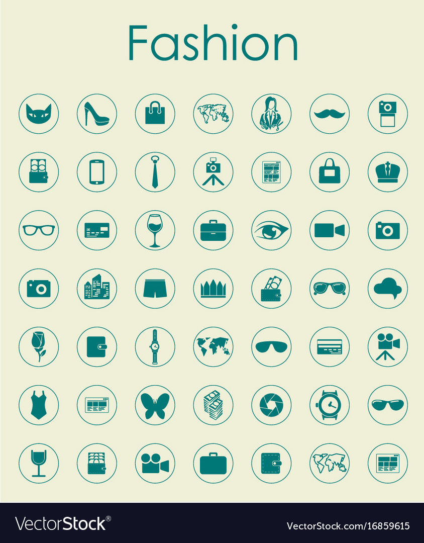 Set of fashion simple icons Royalty Free Vector Image