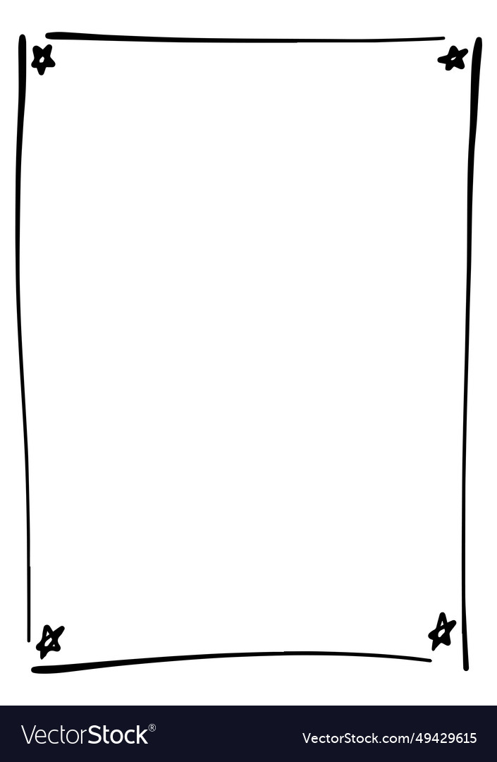 Star frame border hand drawn vertical abstract Vector Image