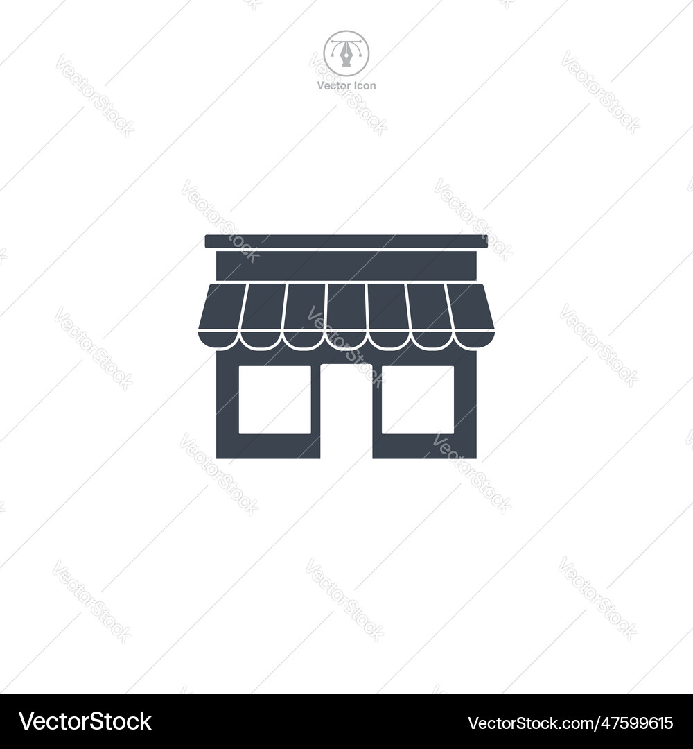 Store icon portrays a stylized retail outlet Vector Image