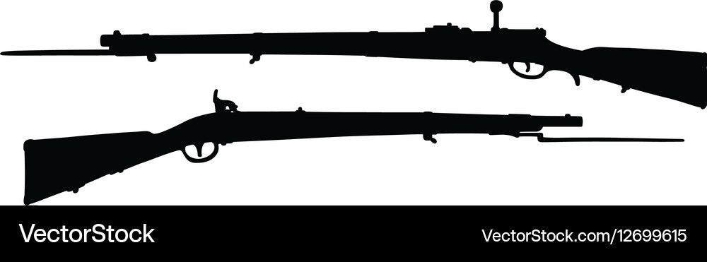 Vintage military rifles Royalty Free Vector Image