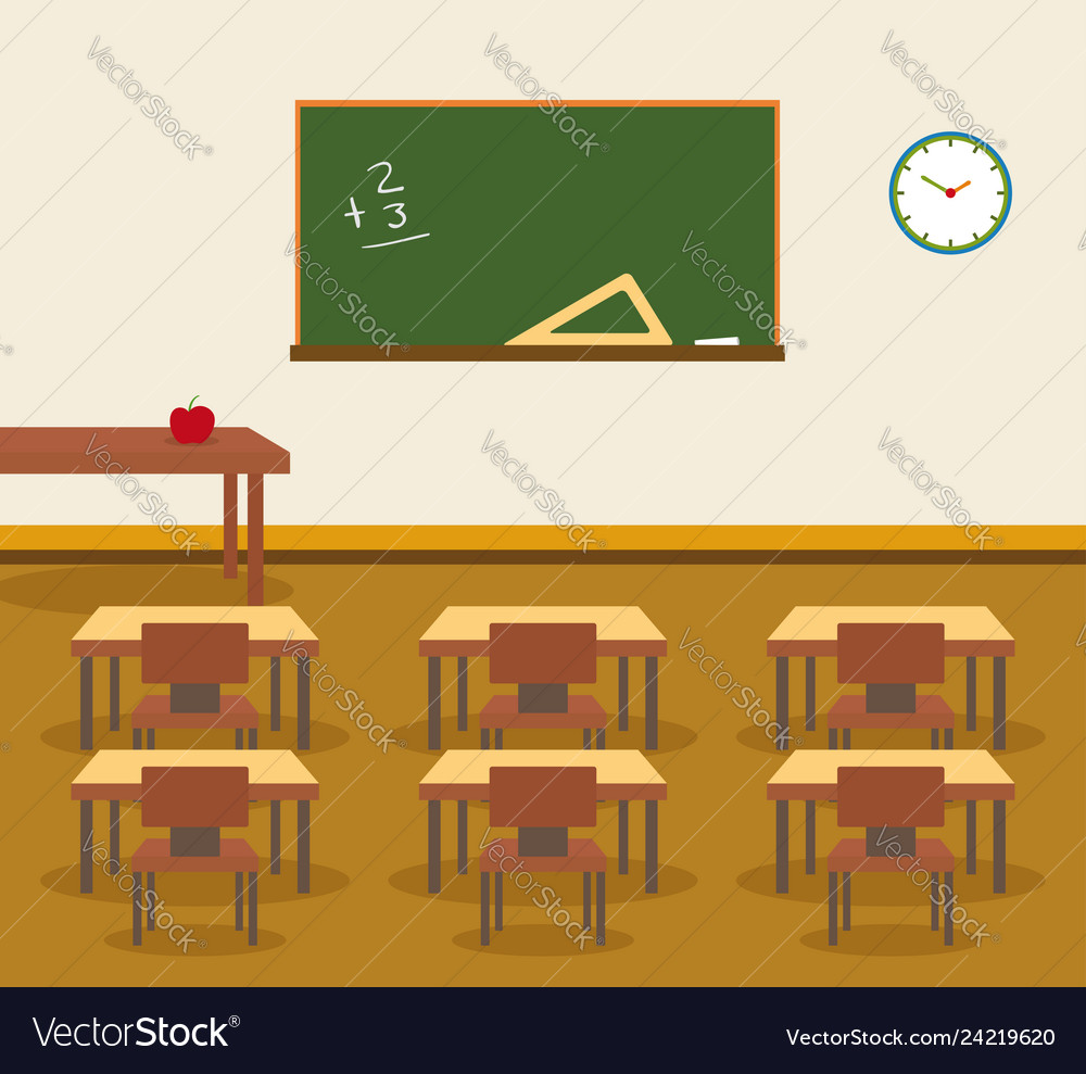 Classroom interior Royalty Free Vector Image - VectorStock