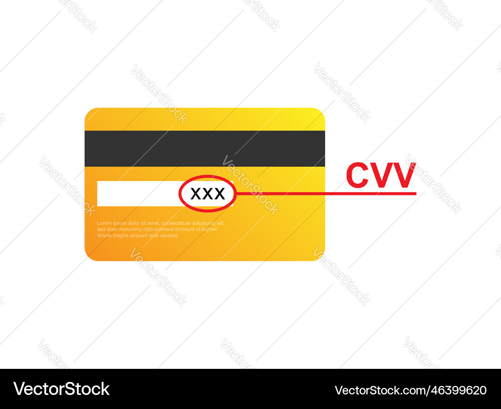 Credit card icon in flat style cvv verification Vector Image