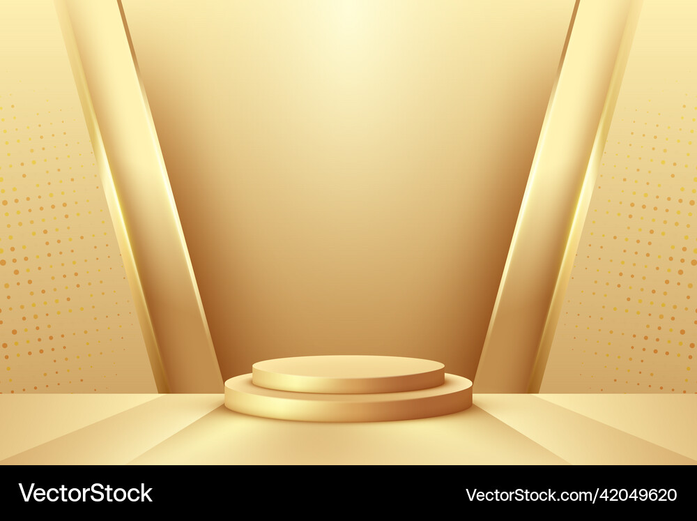 Luxury golden podium display background Royalty Free Vector