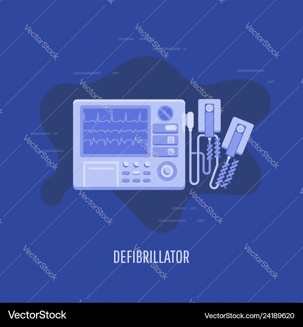 Medical defibrillator automated external Vector Image