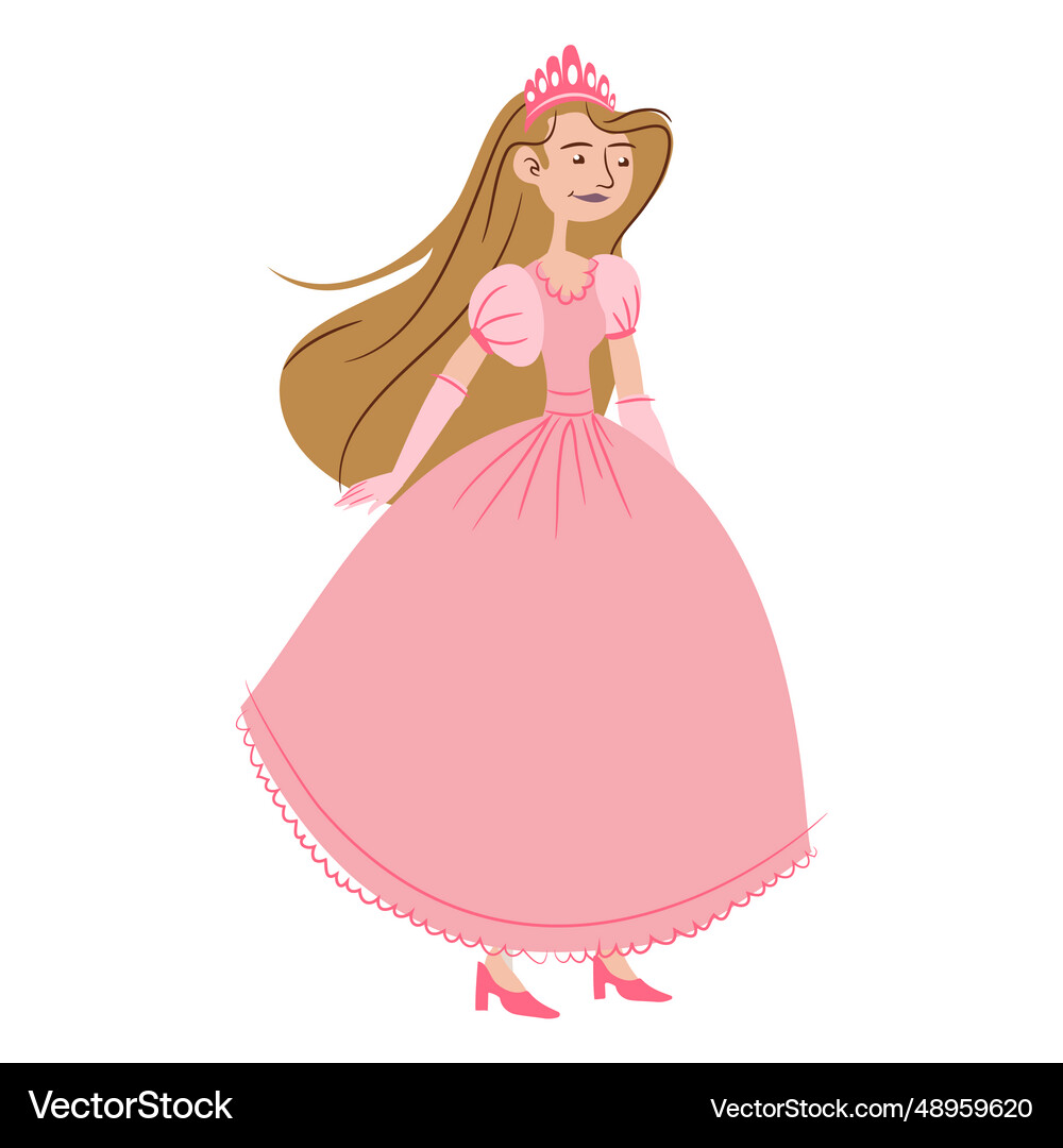 Pretty princess in pink Royalty Free Vector Image