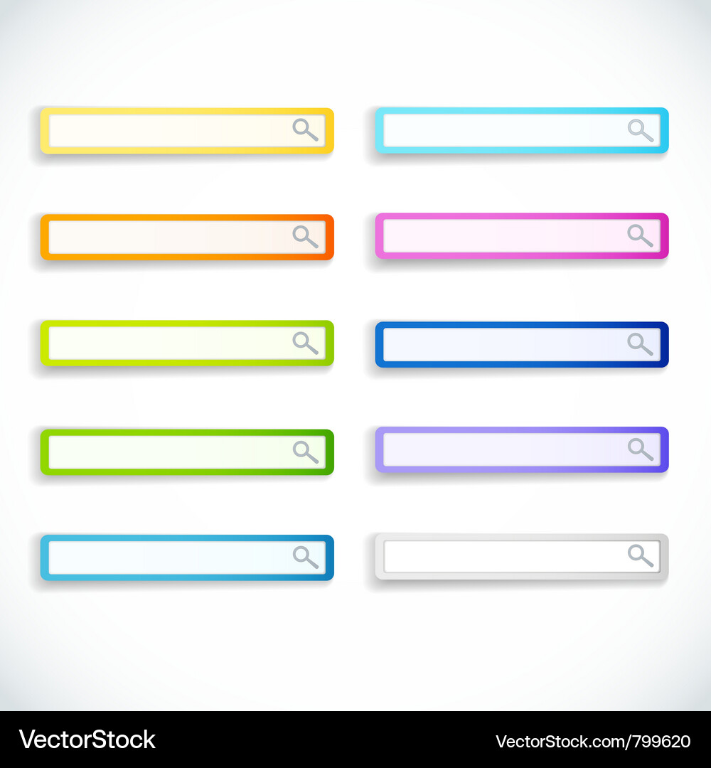 Set of color search bars Royalty Free Vector Image