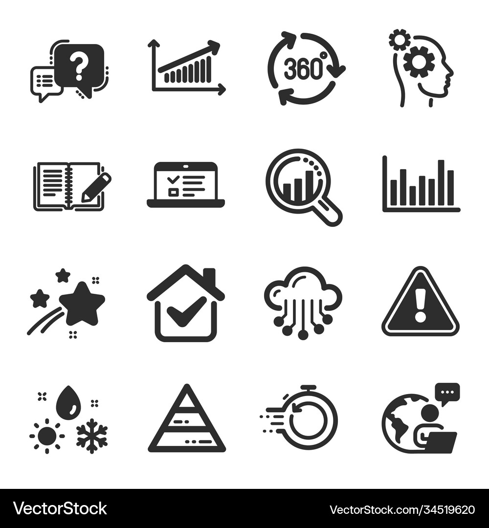 Set science icons such as bar diagram fast Vector Image