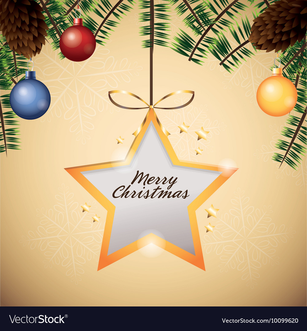 Star sphere merry christmas icon graphic Vector Image