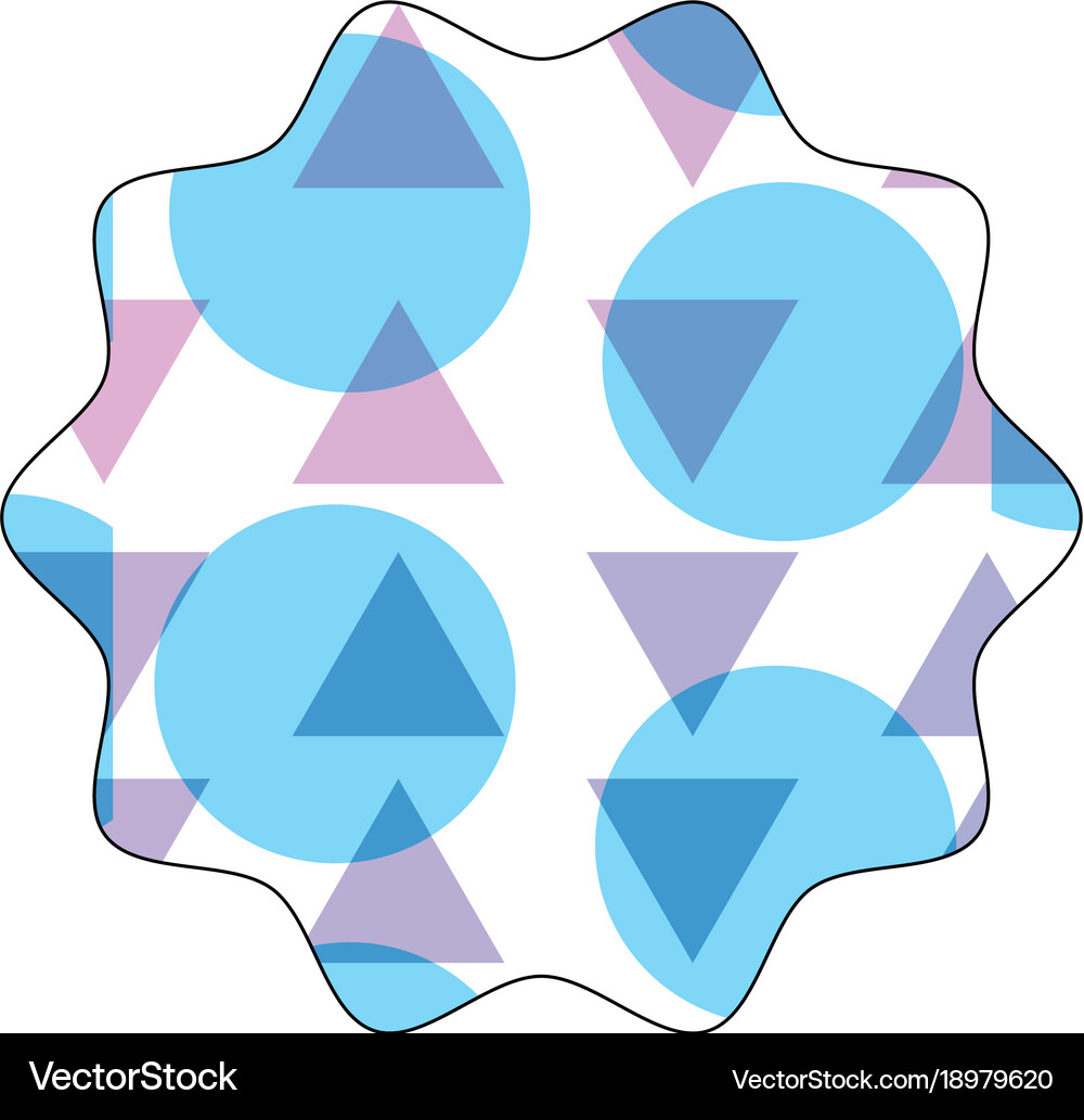 Star with memphis geometric figure background Vector Image