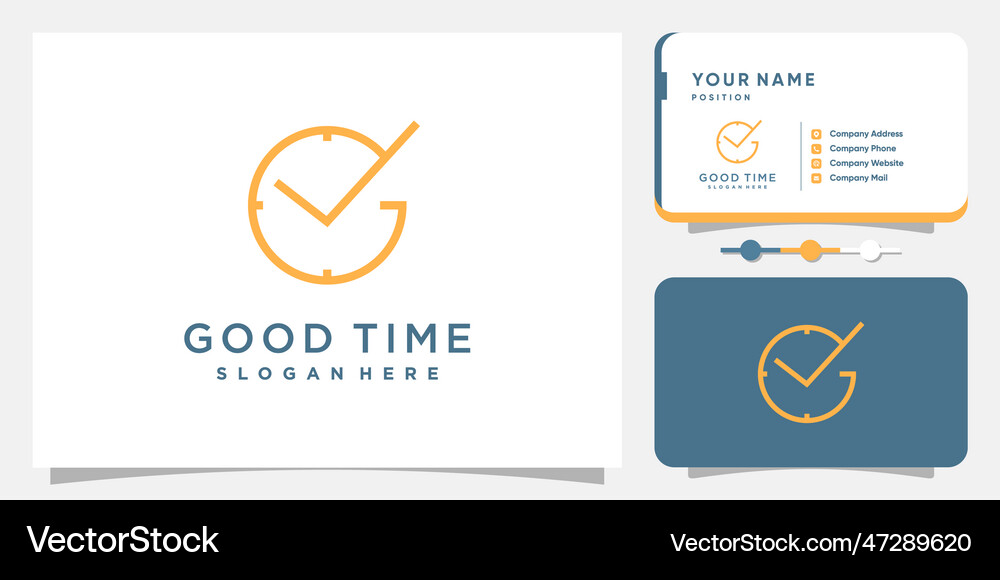 Time logo design with letter g concept premium Vector Image