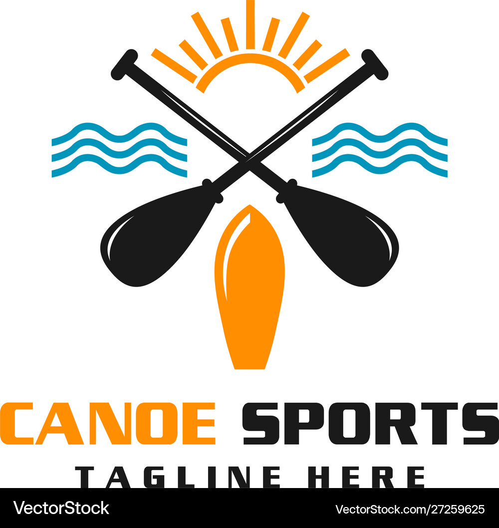 Canoe sports logo Royalty Free Vector Image - VectorStock