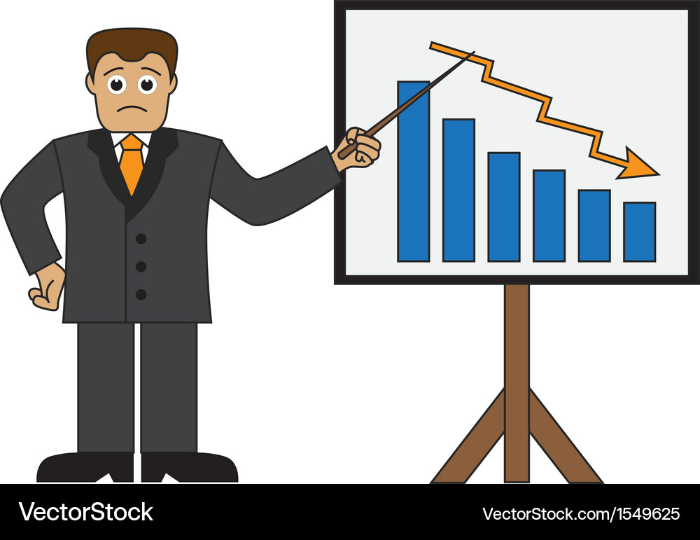 Cartoon businessman doing a presentation Vector Image