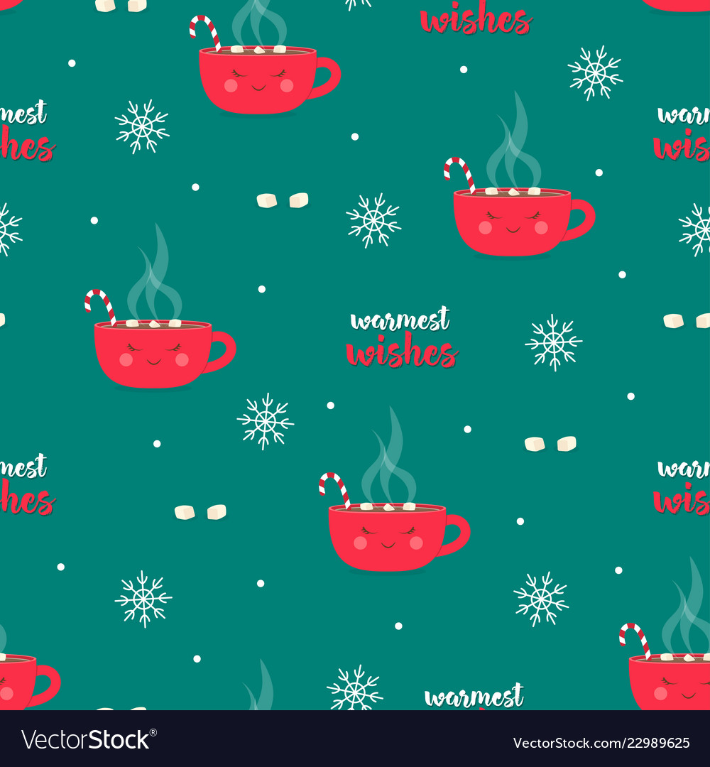 Christmas coffee pattern Royalty Free Vector Image