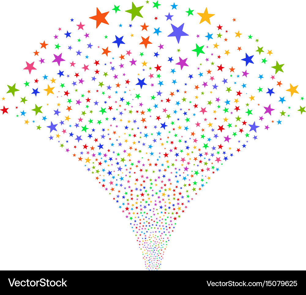 Confetti star fountain stream Royalty Free Vector Image