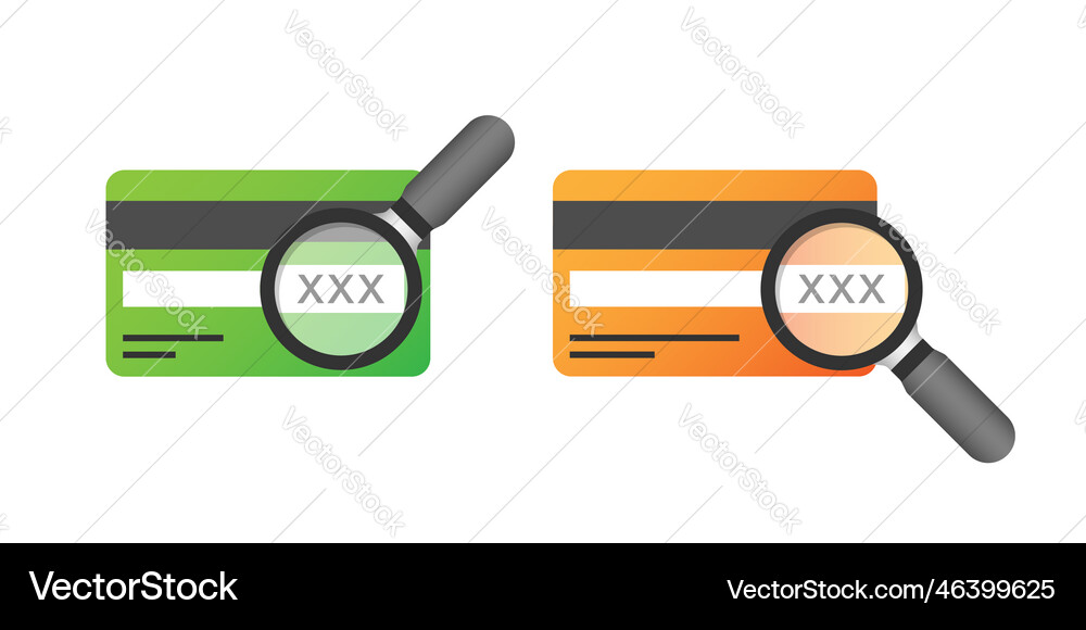 Credit card icon in flat style cvv verification Vector Image