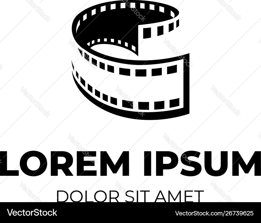 Film strip logo template Royalty Free Vector Image