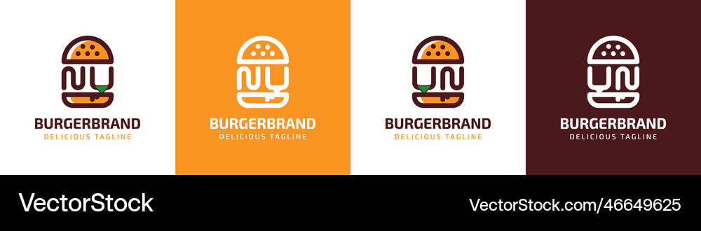 Letter nu and un burger logo suitable for any Vector Image