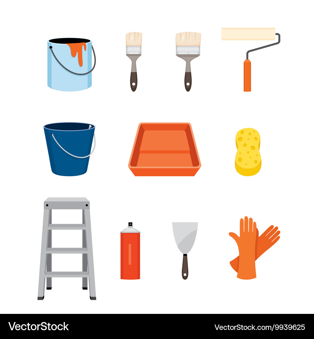 Paint Tools & Equipment Icons Royalty Free Vector Image