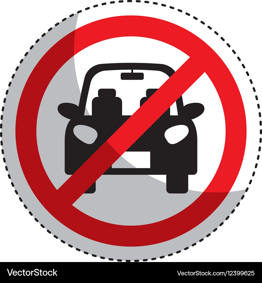 Parking prohibited sign isolated icon Royalty Free Vector