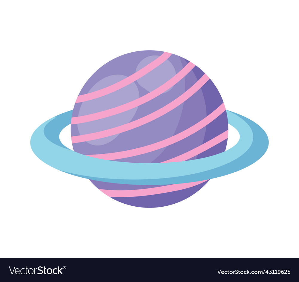 Space planet icon flat Royalty Free Vector Image