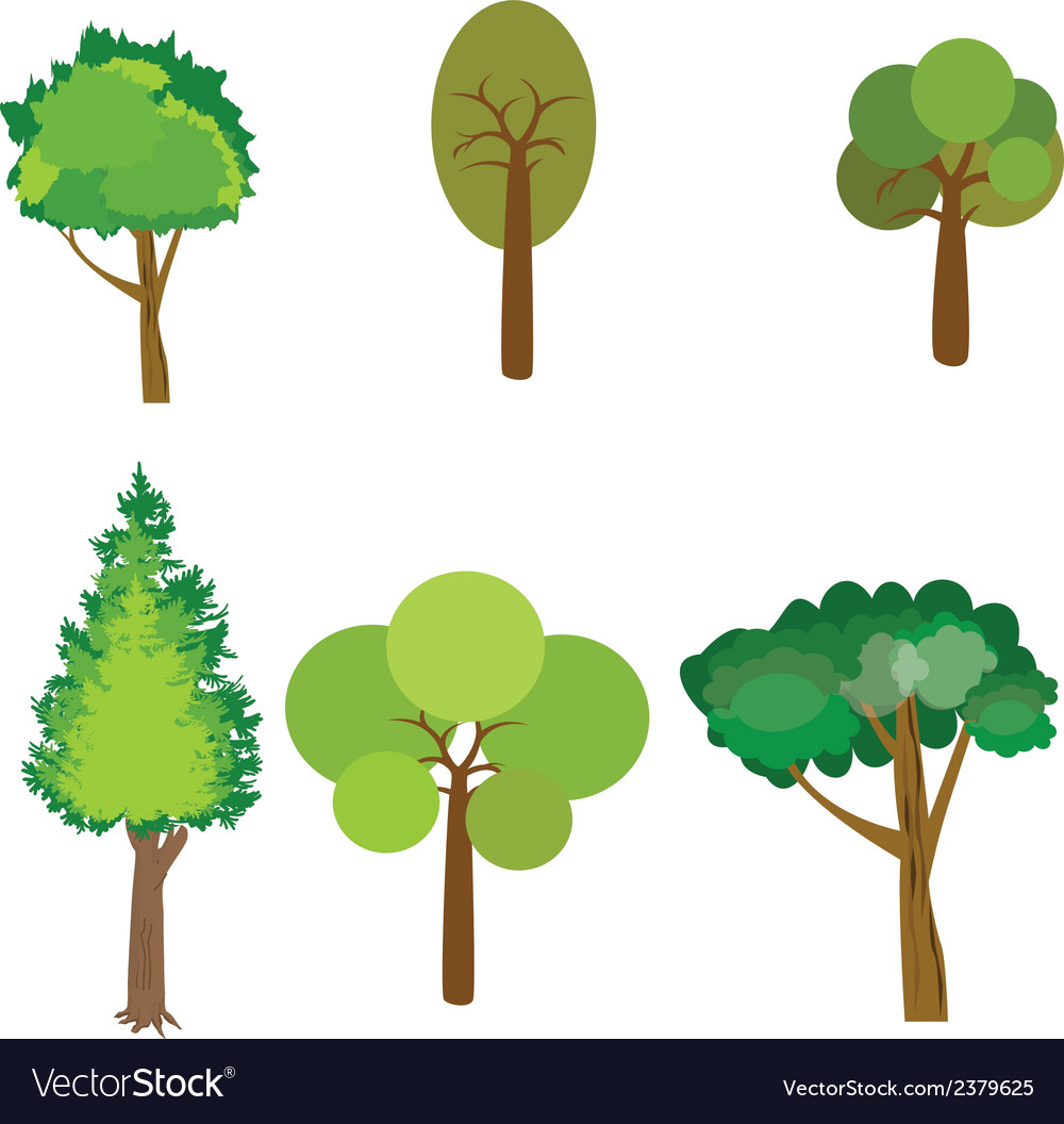Tree collection of design elements Royalty Free Vector Image