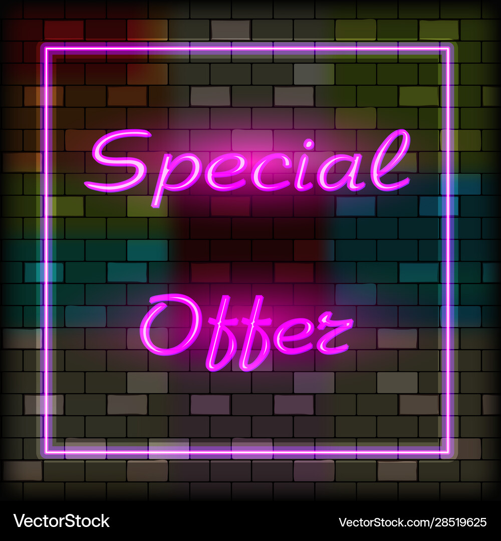 Vip neon icon special offer sign Royalty Free Vector Image