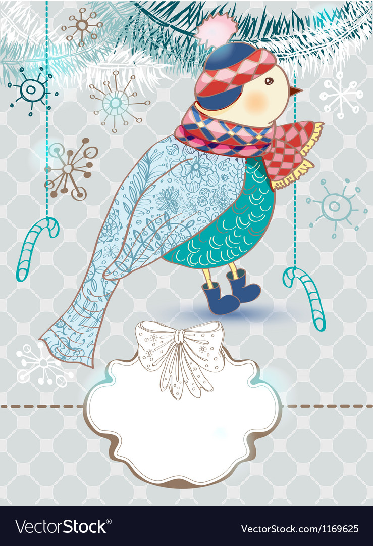 Winter bird Royalty Free Vector Image - VectorStock