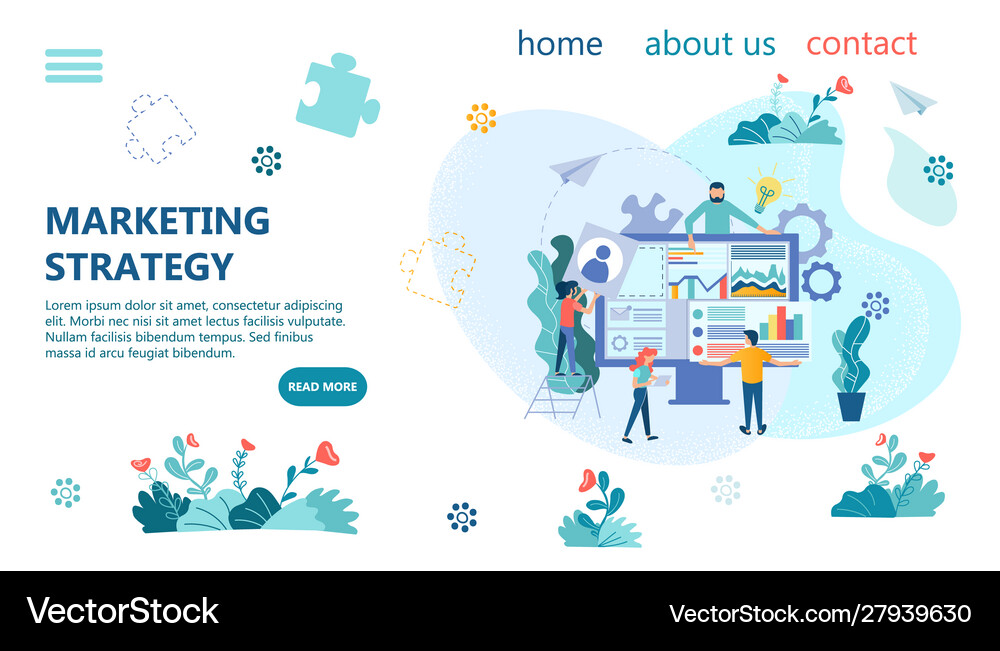 Banner marketing strategy concept Royalty Free Vector Image