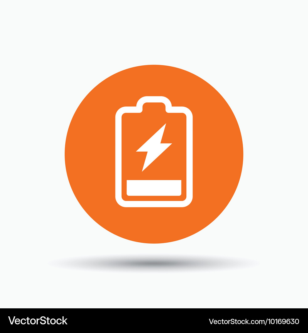 Battery power icon charging accumulator sign Vector Image