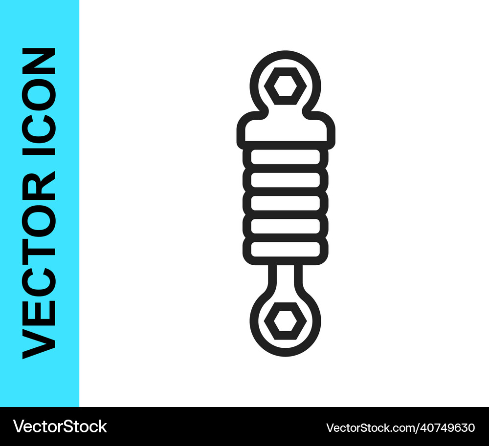 Black line shock absorber icon isolated on white Vector Image