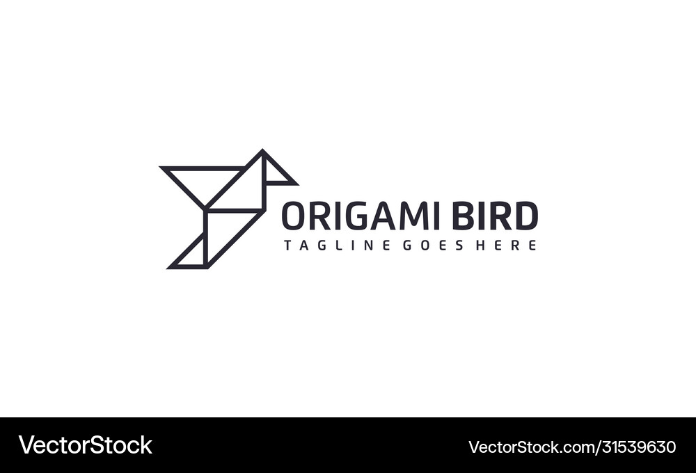 Creative and simple origami bird logo design Vector Image