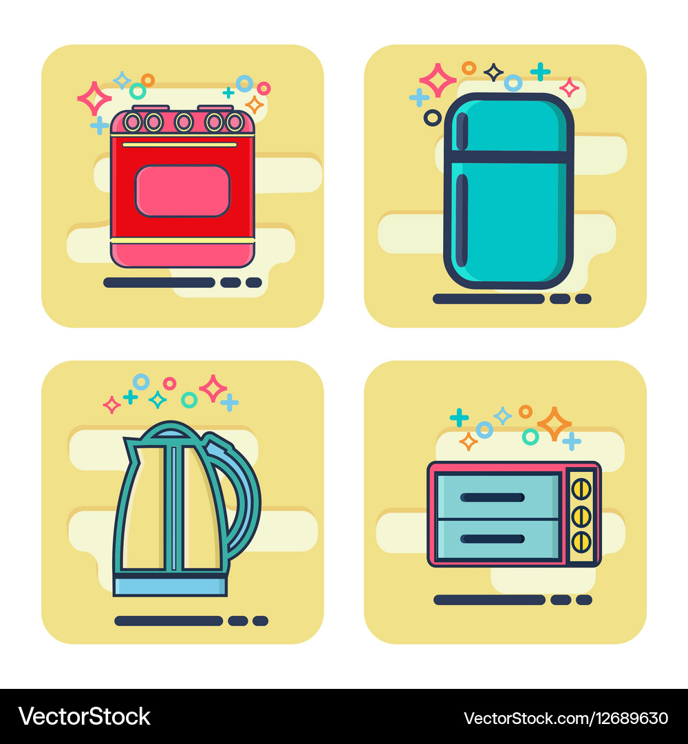 Flat design elements of household goods home Vector Image