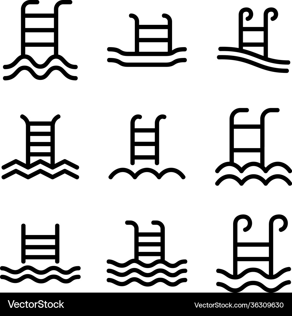 Pool icon or logo isolated sign symbol Royalty Free Vector