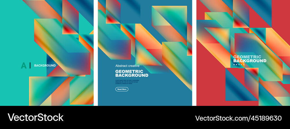 Set of abstract geometric poster Royalty Free Vector Image