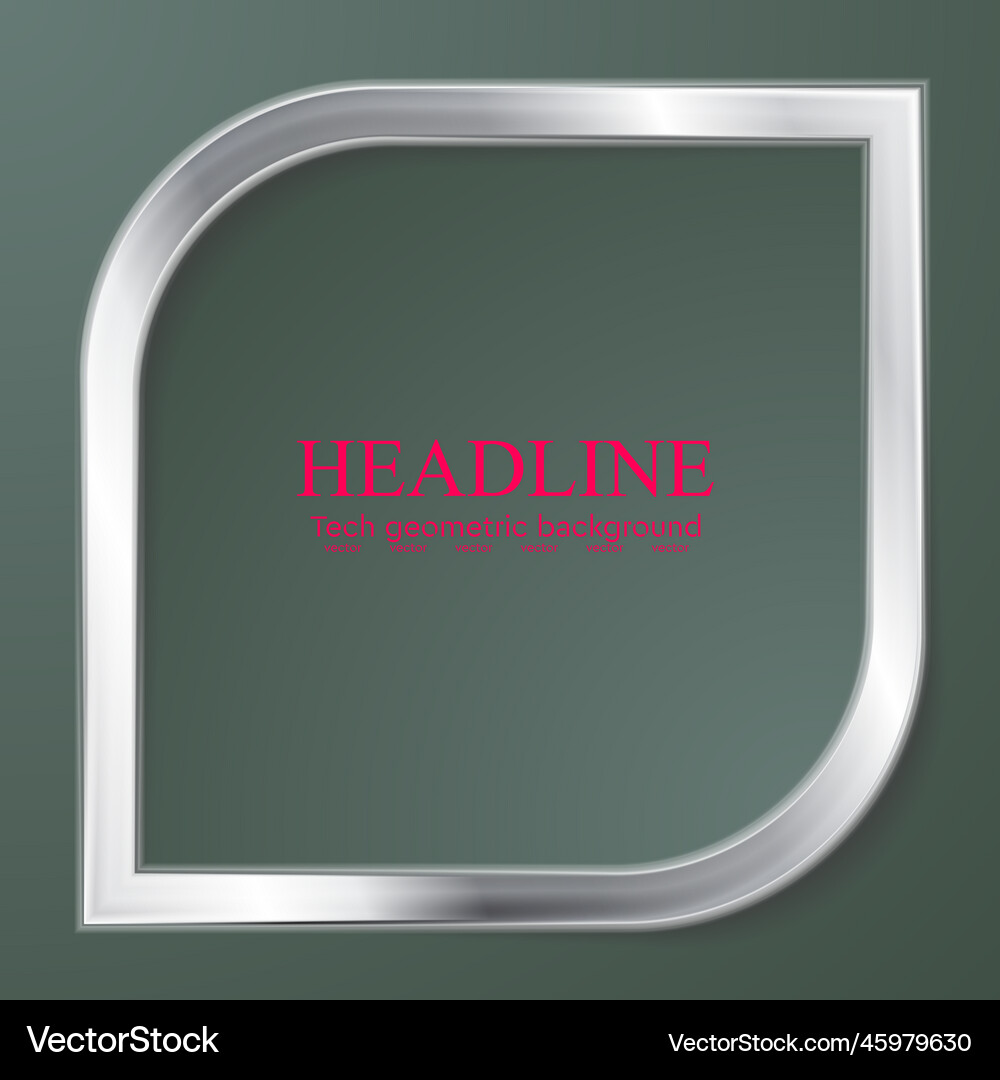 Silver metal rhombus shape on green background Vector Image