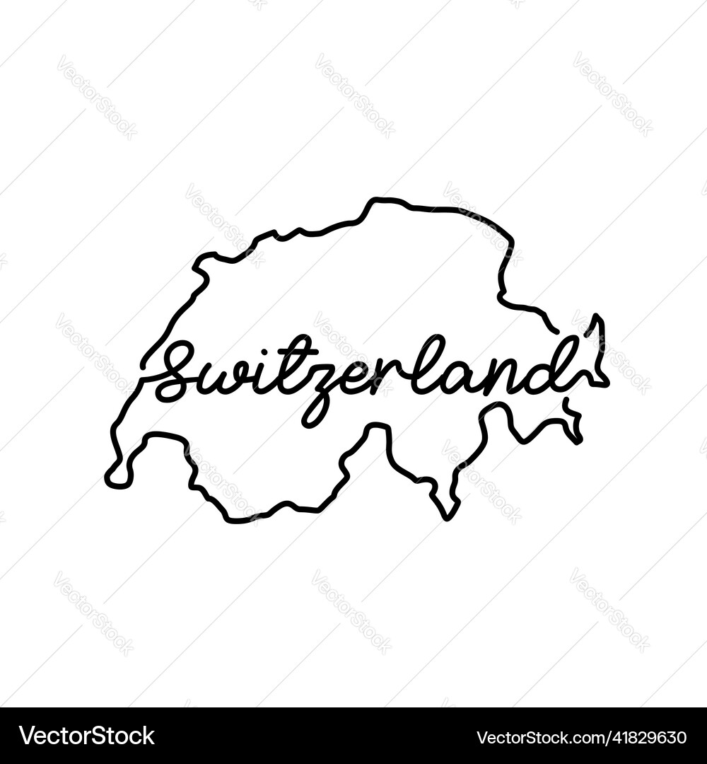 Switzerland outline map with the handwritten Vector Image