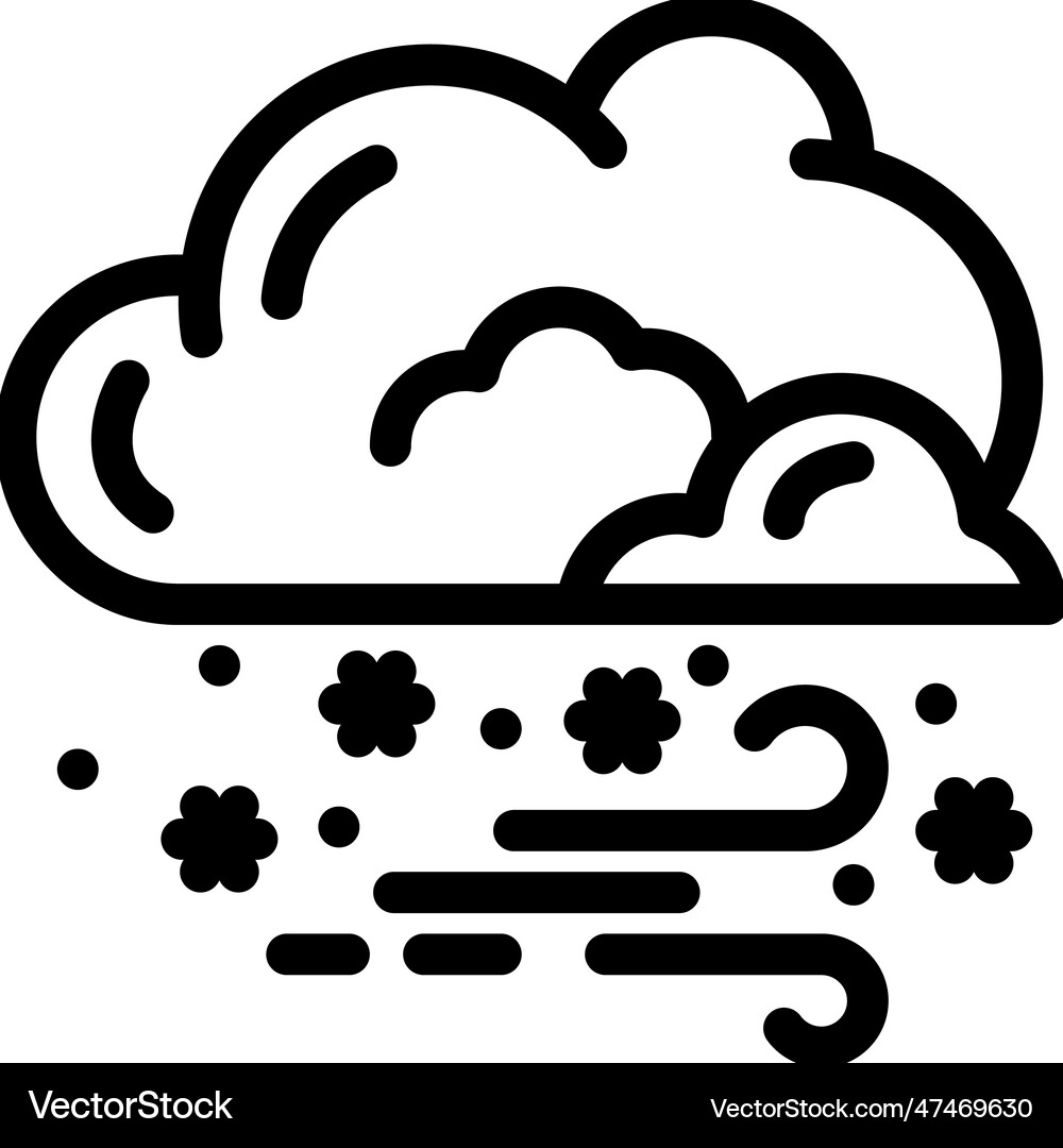 Winter storm season line icon Royalty Free Vector Image