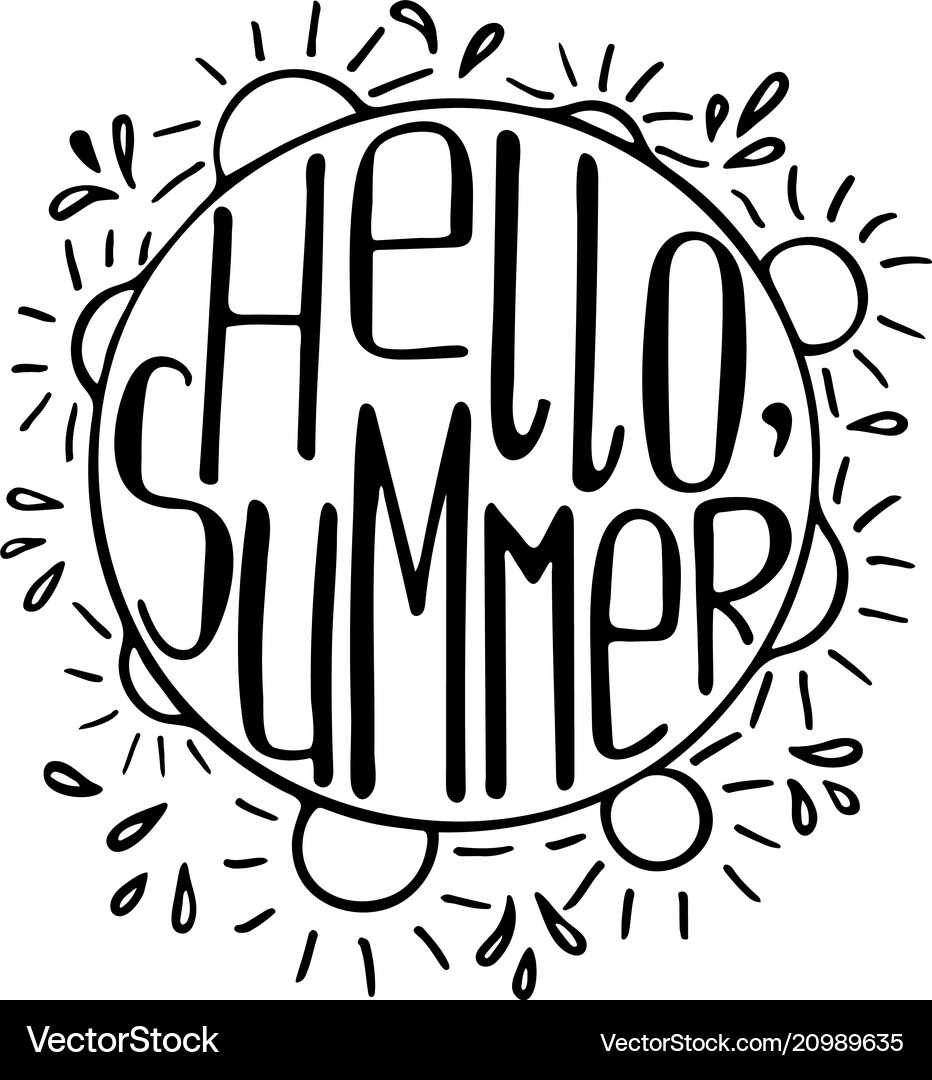 A hand-drawn lettering for the summer Royalty Free Vector