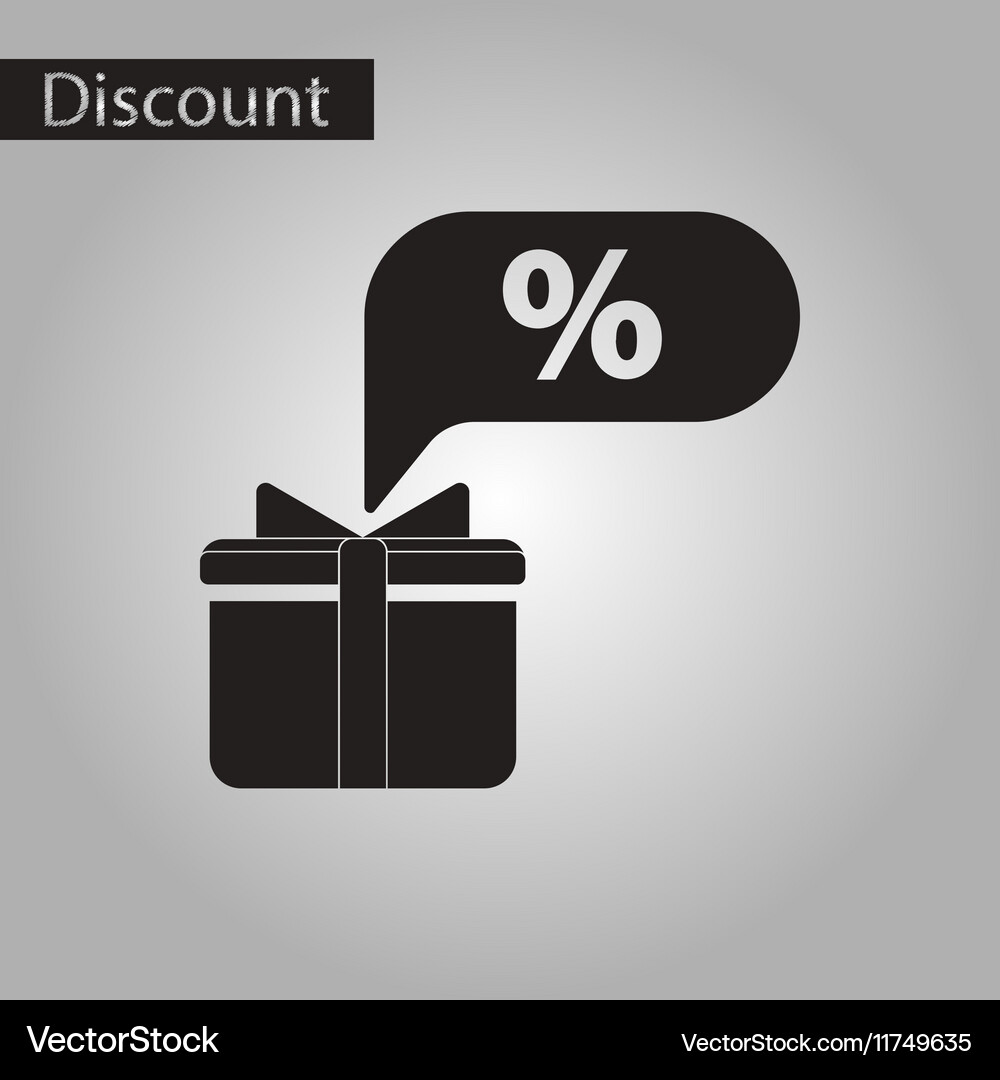 Black and white style icon gift box discount Vector Image