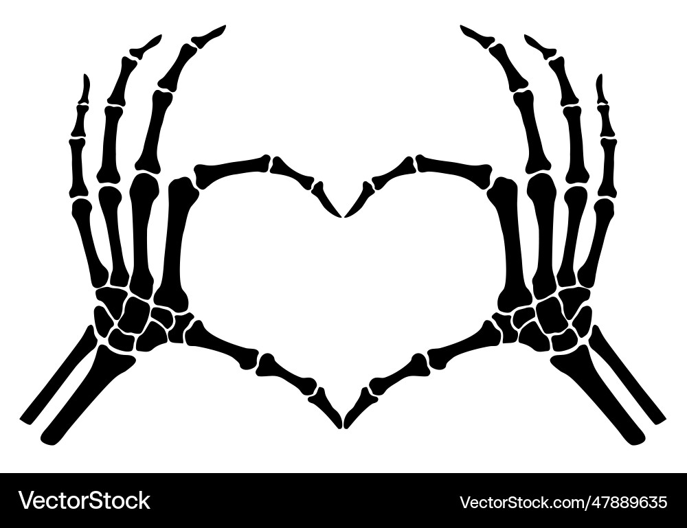 Bone signs skeleton love finger skull Royalty Free Vector