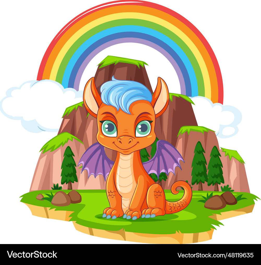 Cute dragon cartoon character Royalty Free Vector Image