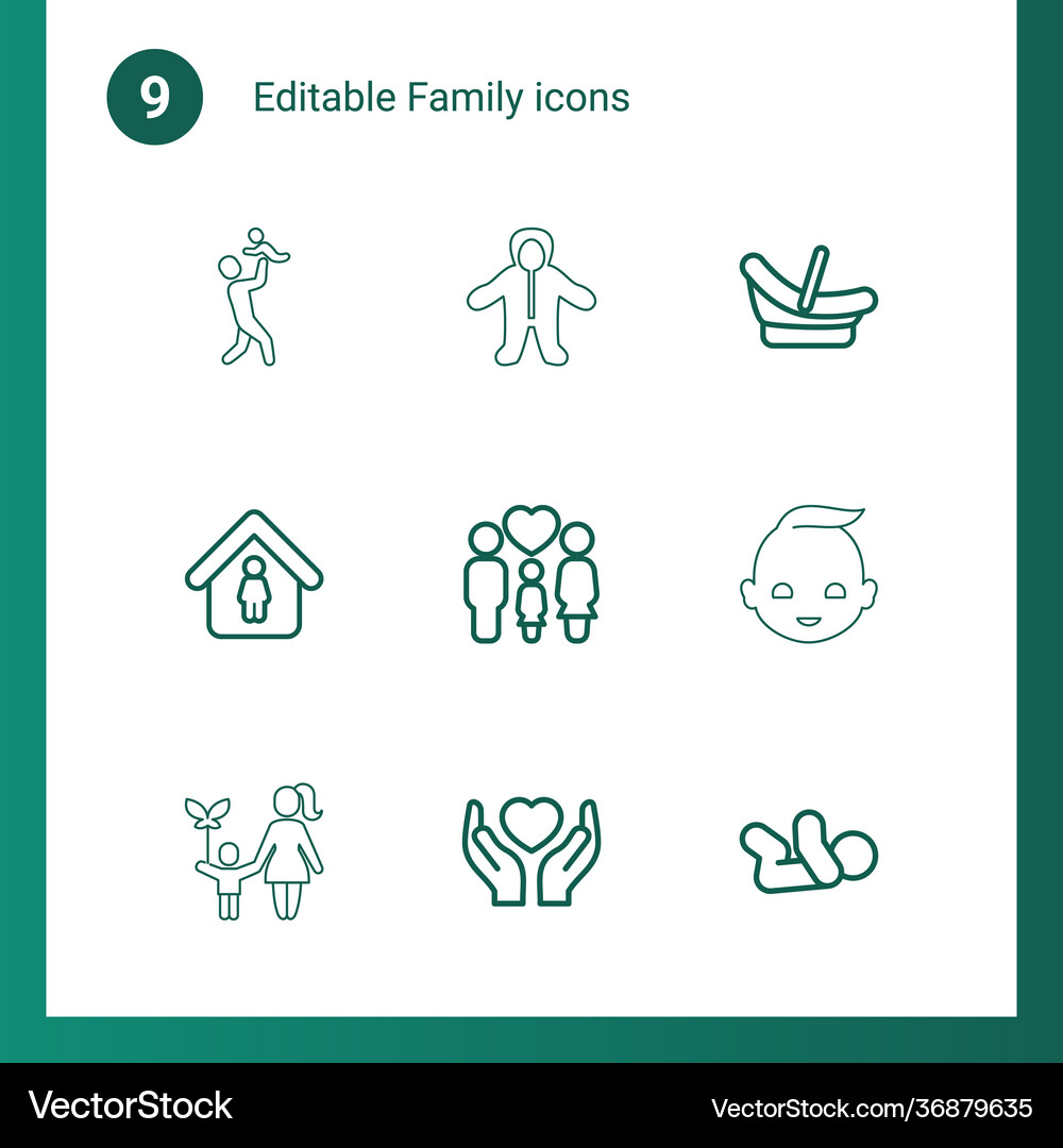Family icons Royalty Free Vector Image - VectorStock