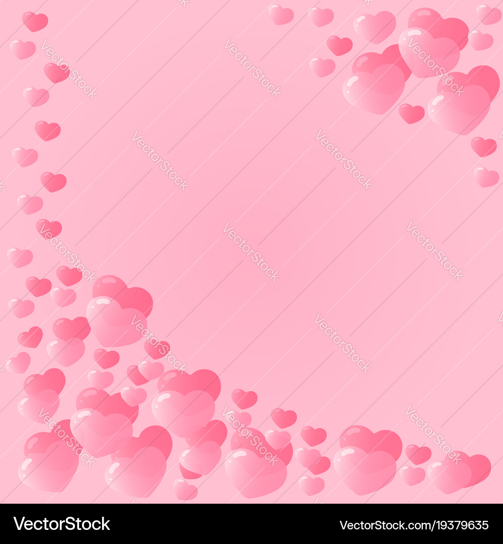 Frame made pink hearts festive decor Royalty Free Vector