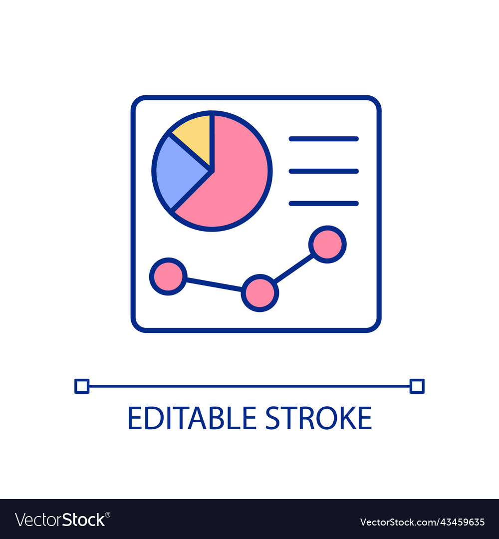 Graph Data Analysis Rgb Color Icon Royalty Free Vector Image