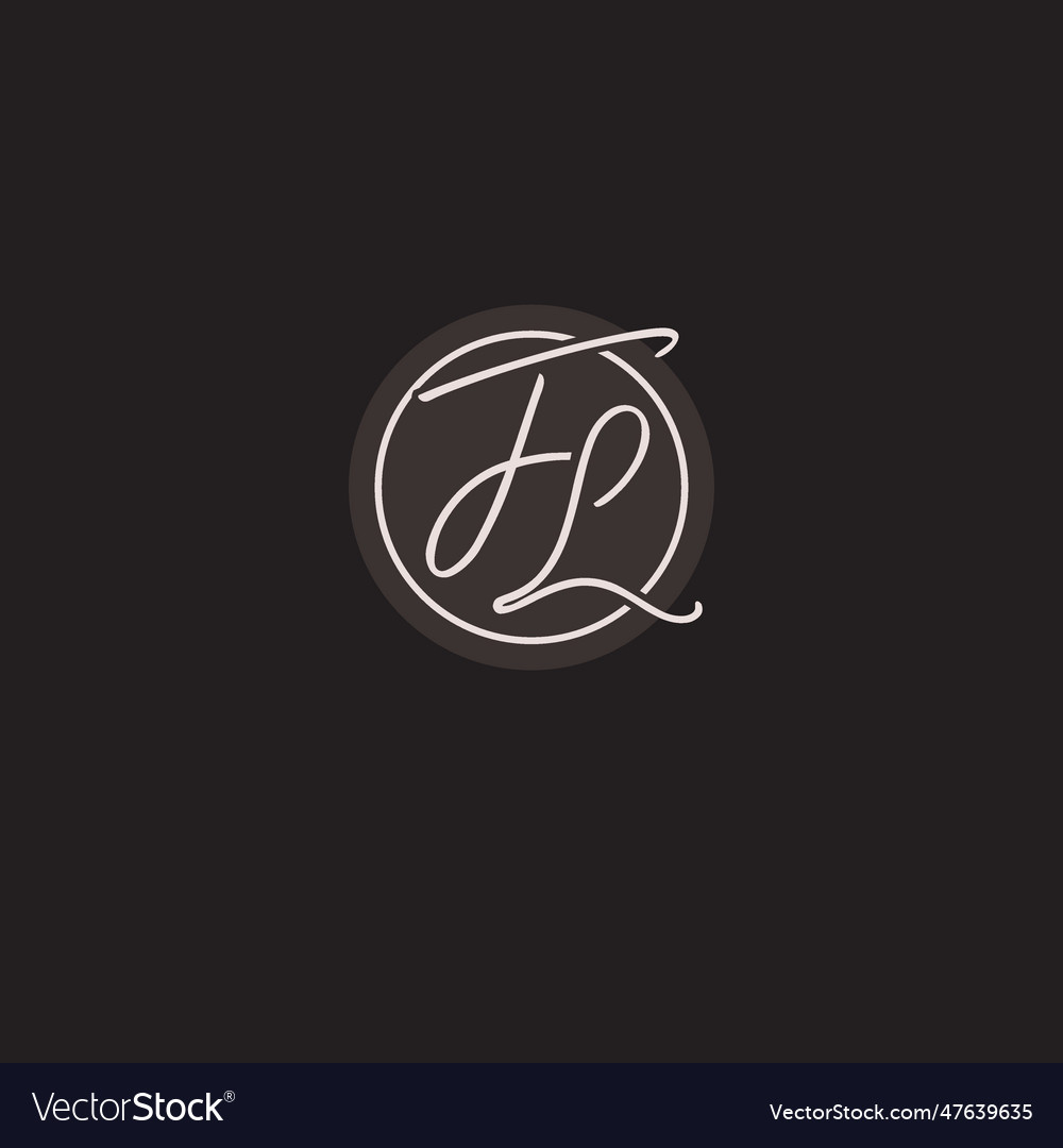 Initials fl logo monogram with simple circle line Vector Image