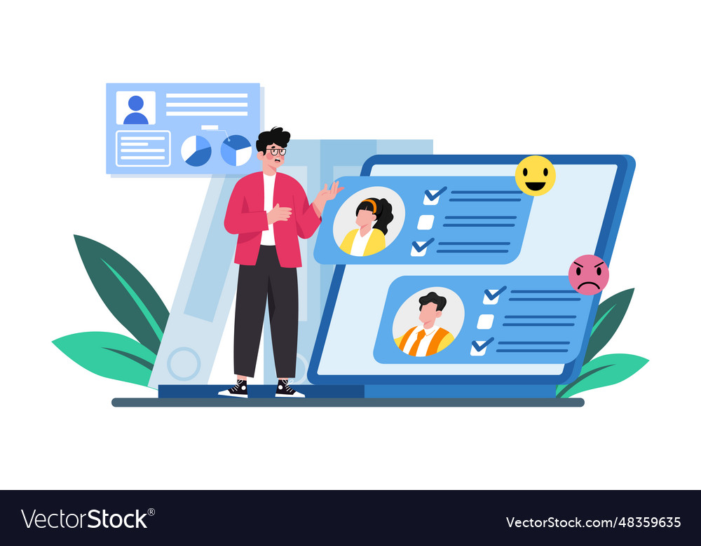 Organizations assess employee satisfaction Vector Image