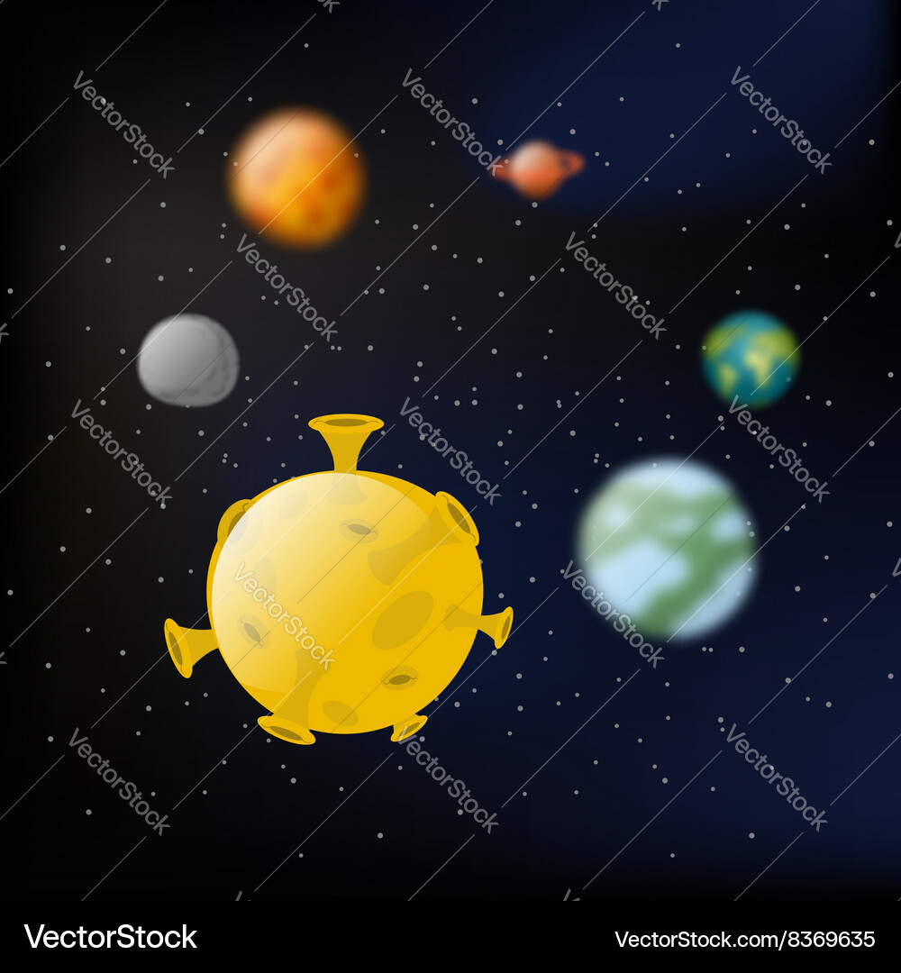 Planets of solar system moon and jupiter mars Vector Image