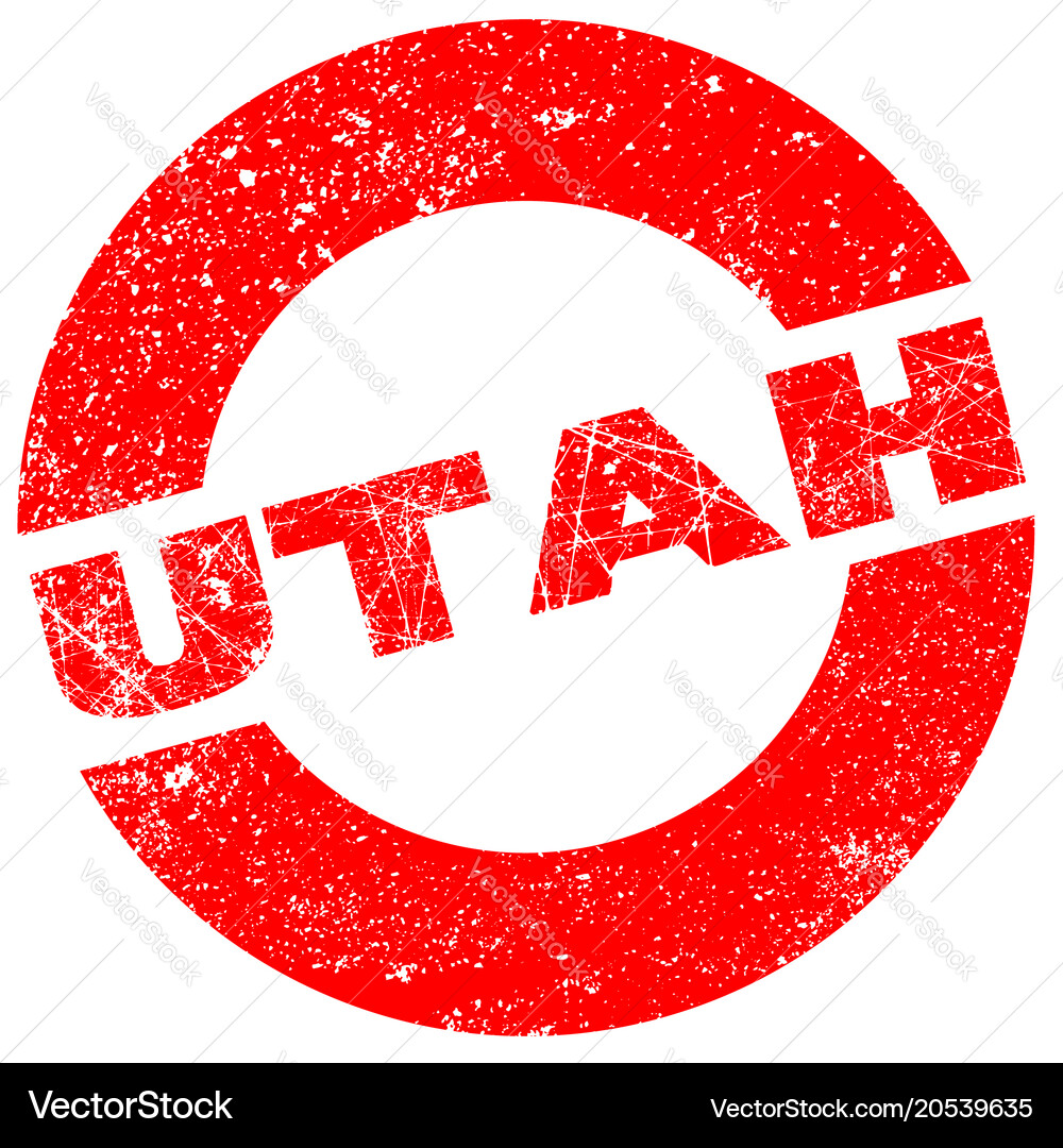 Rubber ink stamp utah Royalty Free Vector Image