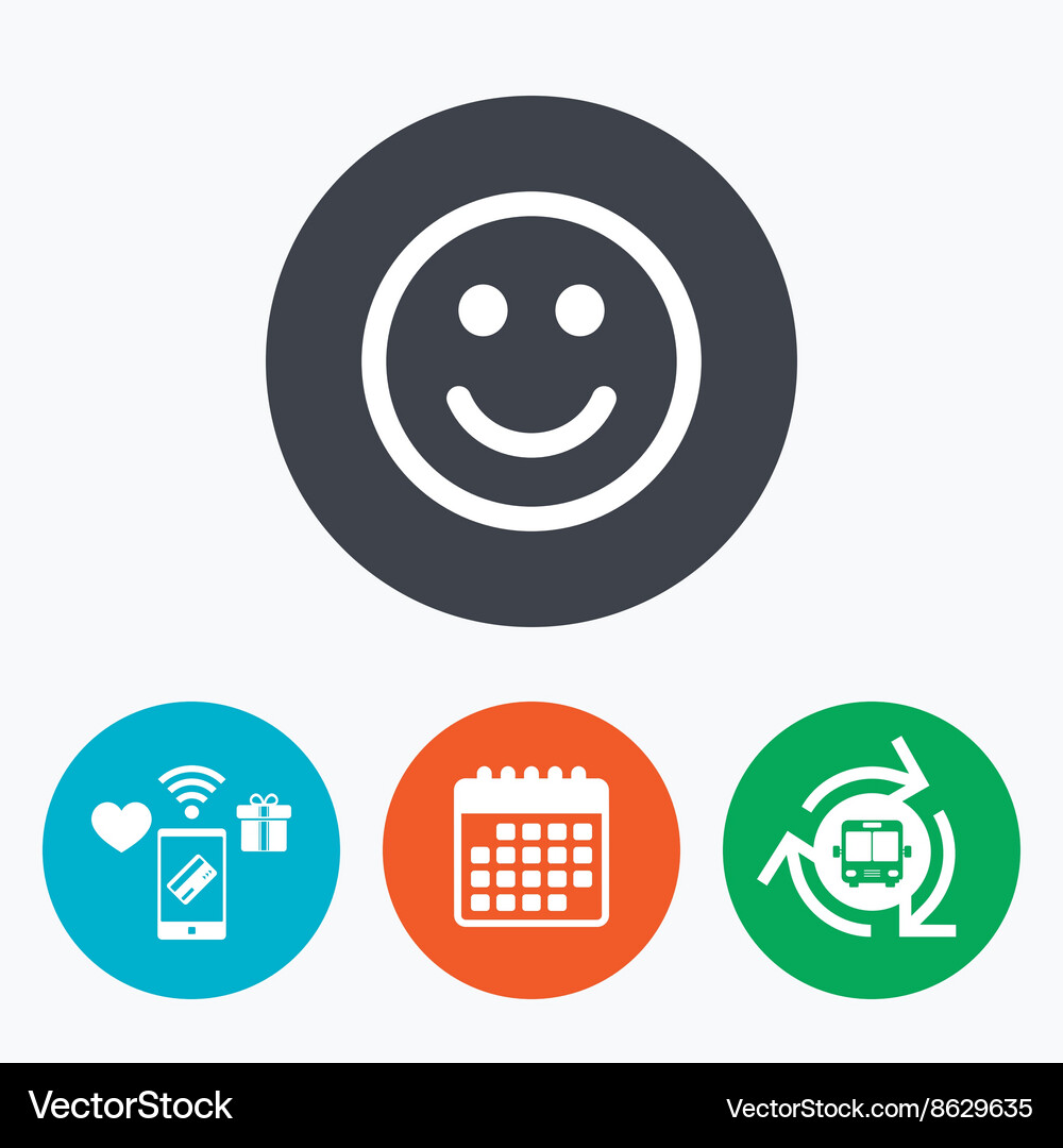 Smile icon happy face symbol Royalty Free Vector Image
